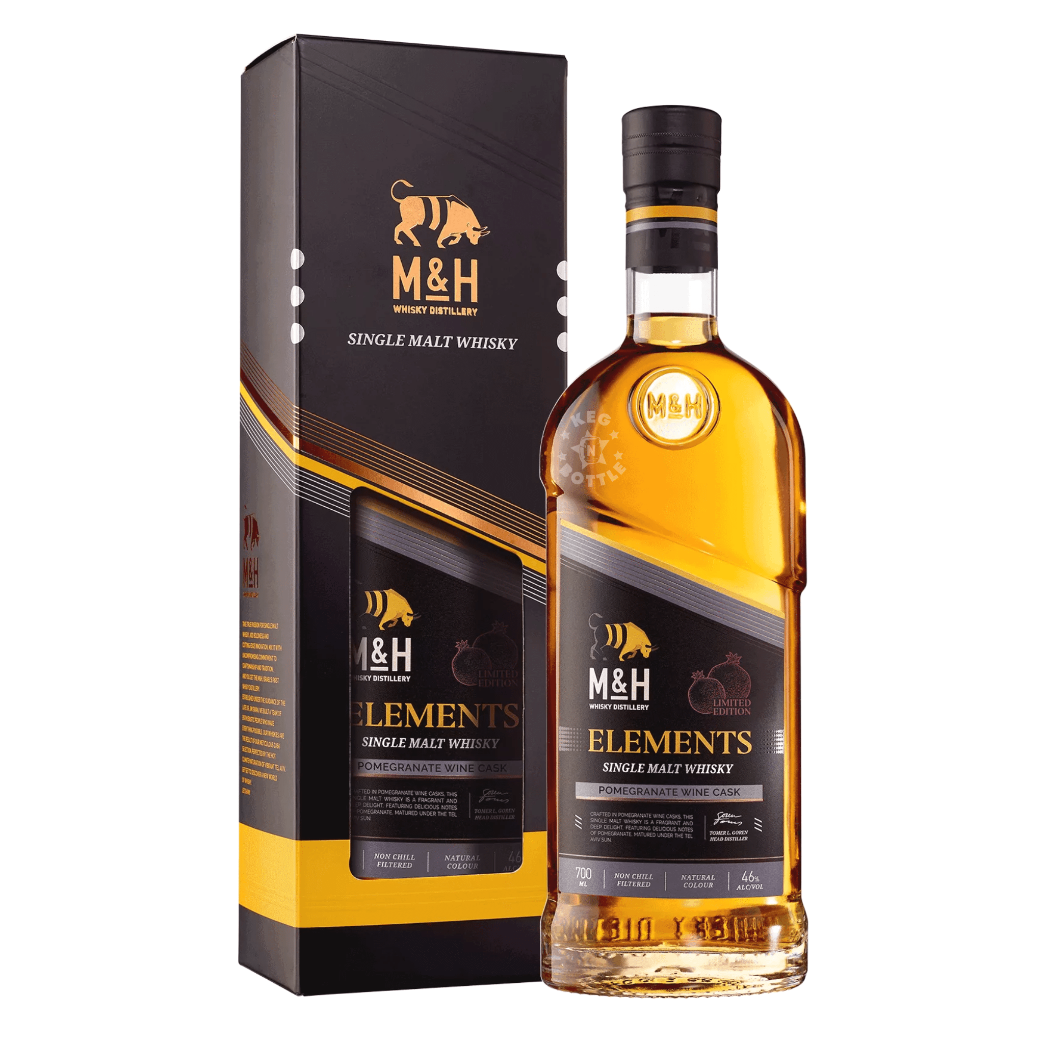 M&H Elements Pomegranate Wine Cask Single Malt Whiskey (750 ml) | Keg N ...
