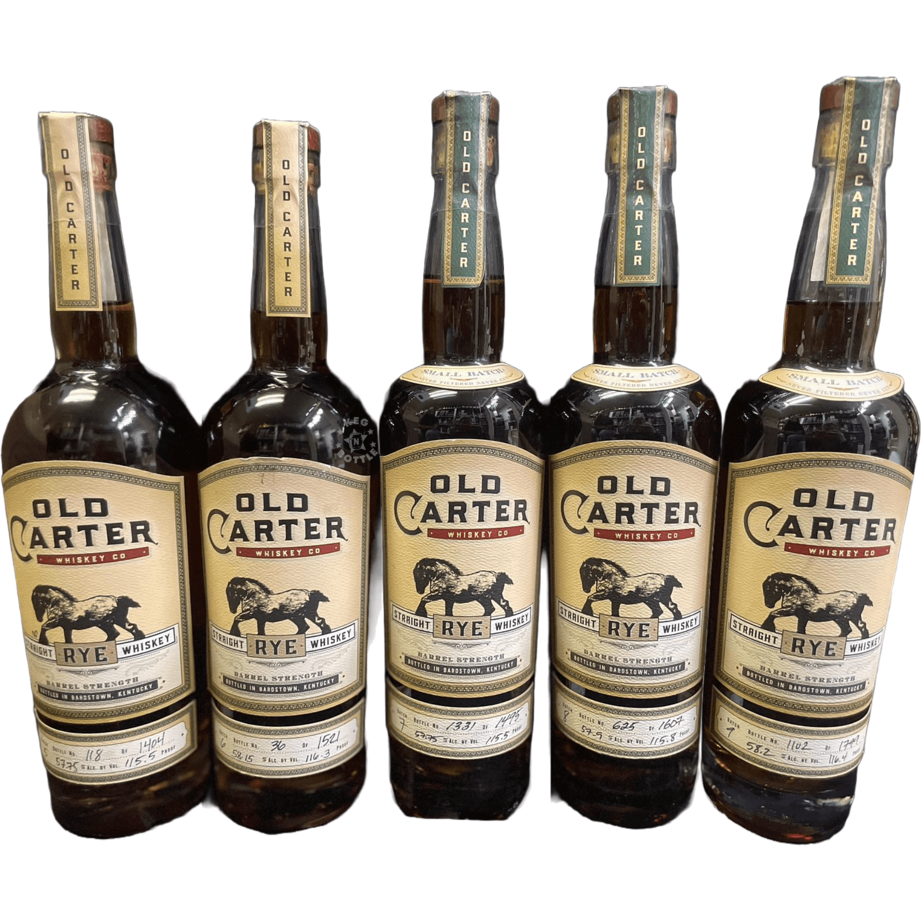 Old Carter Straight Rye Whiskey Come Pack (5 x 750 ml) | Keg N Bottle