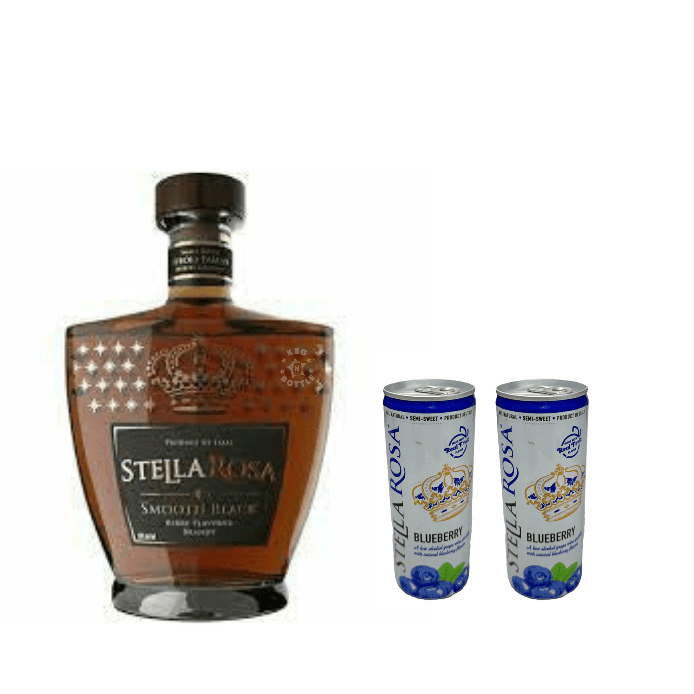 Stella Rosa Smooth Black Berry Flavored Brandy & 2 Blueberry Cans Combo ...