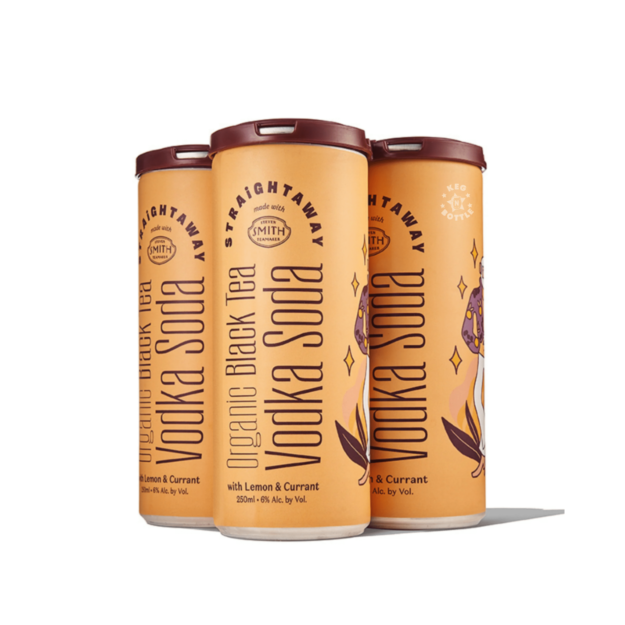Straightaway Black Tea Vodka Soda Cocktail (4 Pack) | Keg N Bottle