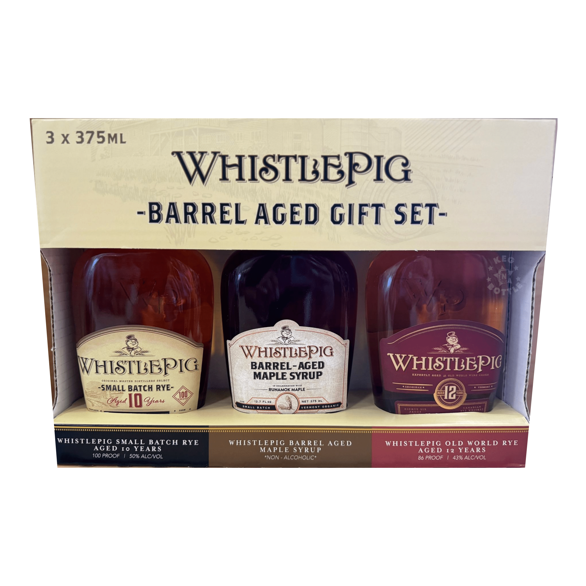 WhistlePig Barrel Aged Gift Set (3 x 375 ml) | Keg N Bottle