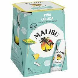 Malibu Piña Colada Cocktail RTD (4 Pack 12 oz) | Keg N Bottle